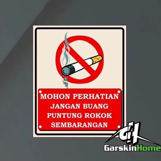 STIKER JANGAN BUANG PUNTUNG ROKOK SEMBARANGAN | Lazada Indonesia