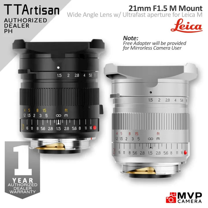 TTARTISAN 21mm F1.5 ASPH M Mount Manual Wide Lens TT ARTISANS MVP ...