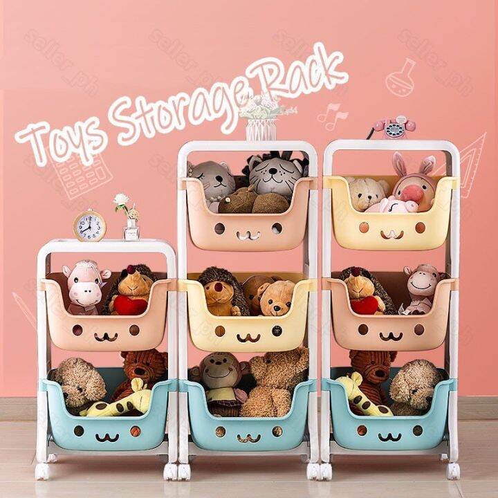Multi-tier Toy Storage Rack Snack Organizer Trolley Rack with Wheels ...