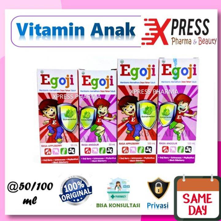 ⚡XPRESS⚡ Egoji SYRUP 50 / 100 ml Rasa Anggur Strawberry Vitamin Daya ...