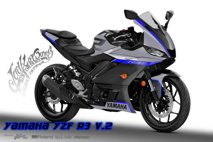 สติ๊กเกอร์แต่งลายรถ YAMAHA R3 V.2 2021 ลาย R3m V.1 | Lazada.co.th