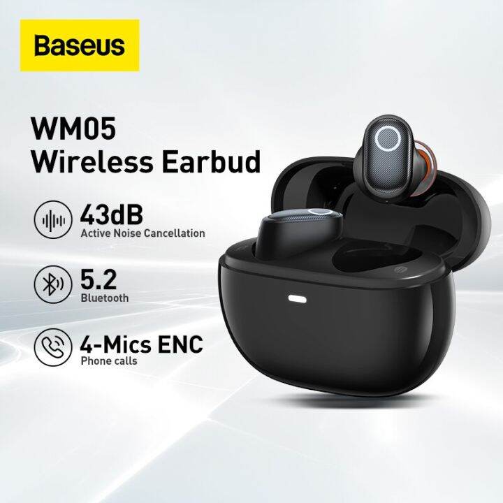 Baseus Bowie WM05 ANC หูฟังไร้สายไฮบริด43Db หูฟัง TWS 4-Mics ไม่มีเสียง ...