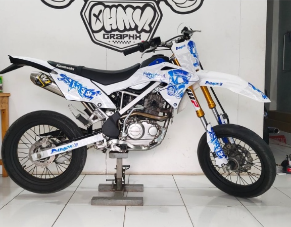 DEKAL KLX BF STIKER MOTOR KLX SUPERMOTO PUTIH | Lazada Indonesia