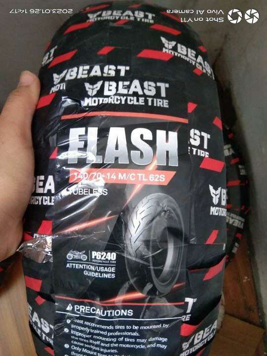 BEAST FLASH TUBELESS TIRE 140X70X14 | Lazada PH