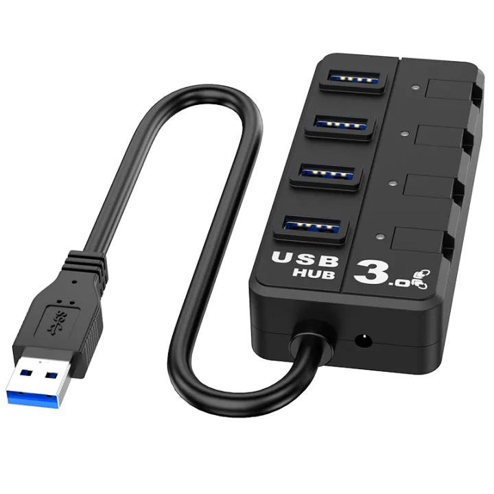 USB HUB 4 ports with Buttons LED Power Indicator USB3.0 Expand Four ...