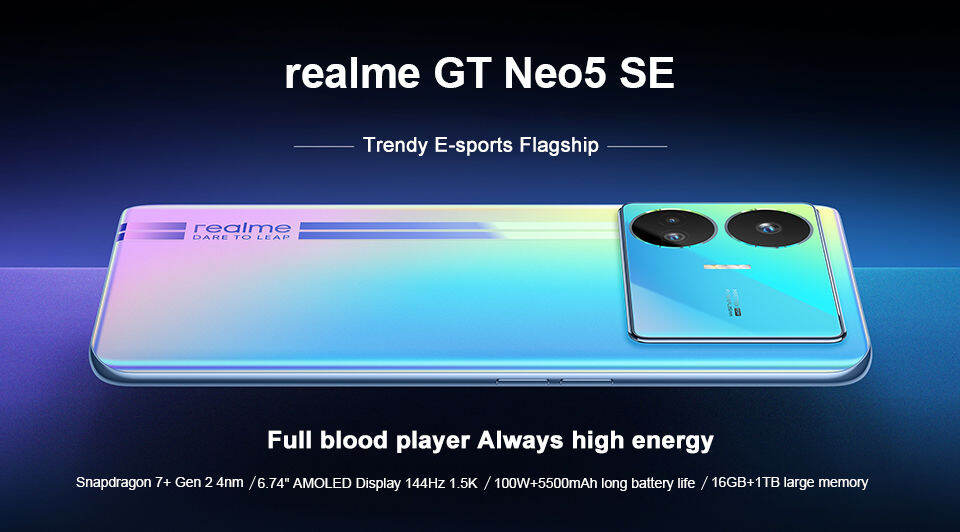 realme GT Neo 5 SE Neo5 SE 5G Mobile Phone Snapdragon 7+ Gen2 6.74'' 1.5K AMOLED 5500mAh Battery ...