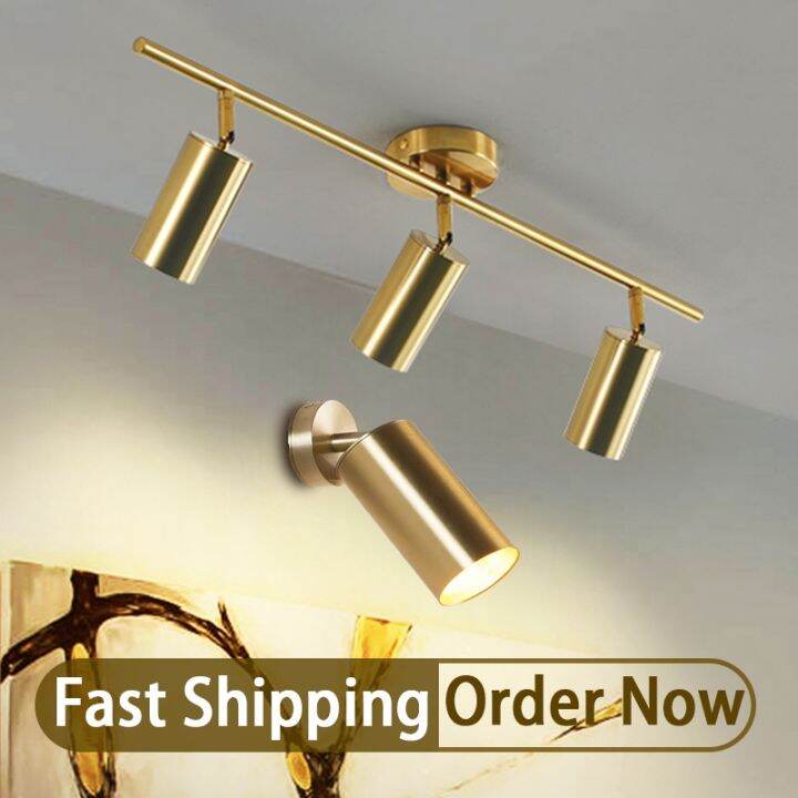Led Track Light Gold Spotlight Family Living Room Background Cloakroom ...