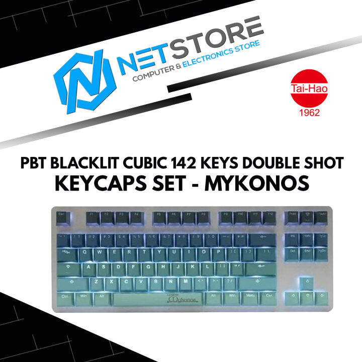 TAI-HAO PBT BLACKLIT CUBIC 142 KEYS DOUBLE SHOT KEYCAPS SET - MYKONOS ...