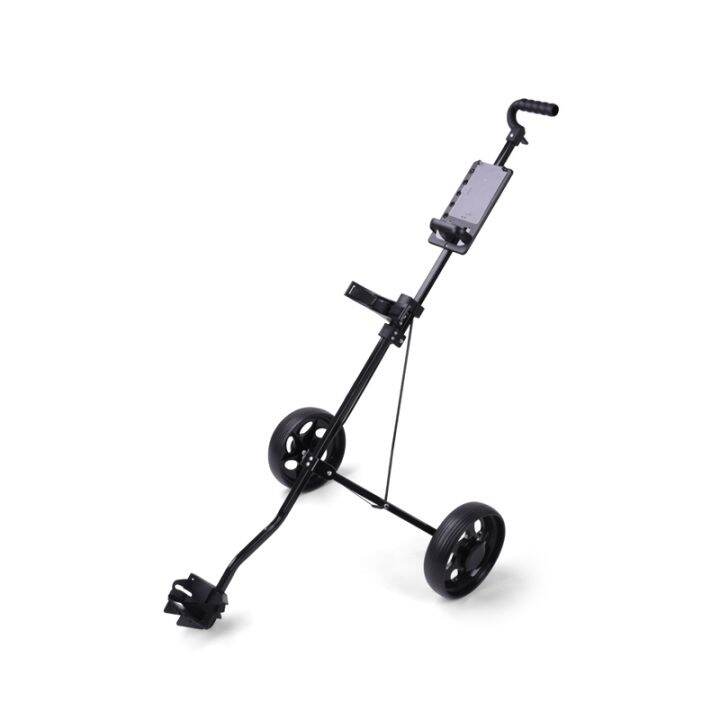Golf Pull Cart Iron Black Adjustable Golf Trolley Cart 2 Wheels Push ...