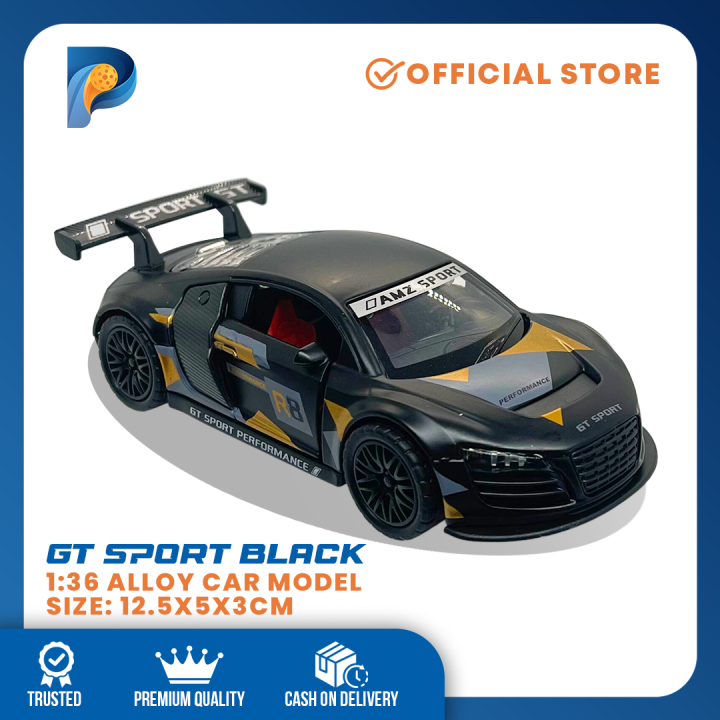 GT Sport Black Gold Race Car 1:36 Scale Alloy Model Collection ...
