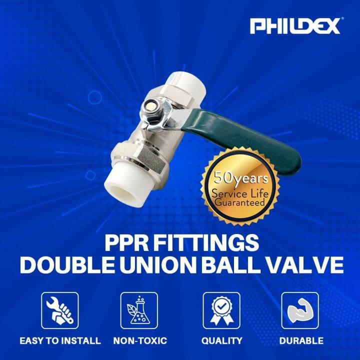 【factory outlet】 PHILDEX PPR Fittings - Double Union Ball Valve | Lazada PH