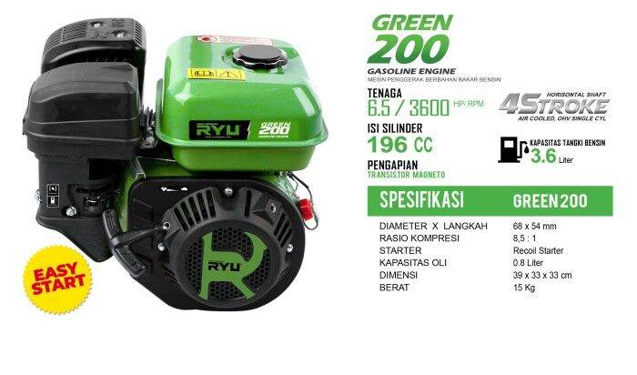 MESIN PENGGERAK/GASOLINE ENGINE GREEN200 - TEKIRO RYU | Lazada Indonesia
