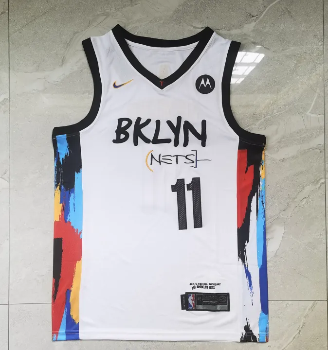 Mens เจมส์ฮาร์เดน/Kyriee Irving/เควินดูรันตาข่าย Brooklyn 2021สีขาว ...