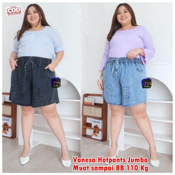Vanesa Hotpants Jeans Jumbo Muat BB 110 Kg Morashop | Lazada Indonesia