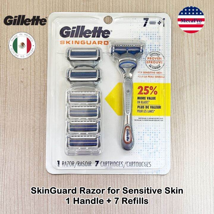 Gillette® SkinGuard Razor for Sensitive Skin 1 Handle And Refills ชุด ...