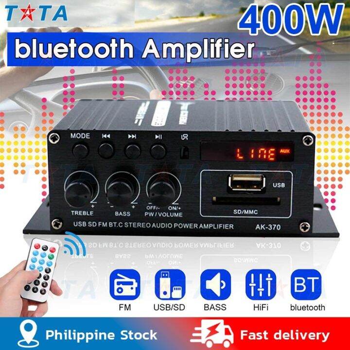 AK370 400W Stereo Hifi Car Subwoofer Audio Amplifier bluetooth BASS USB ...