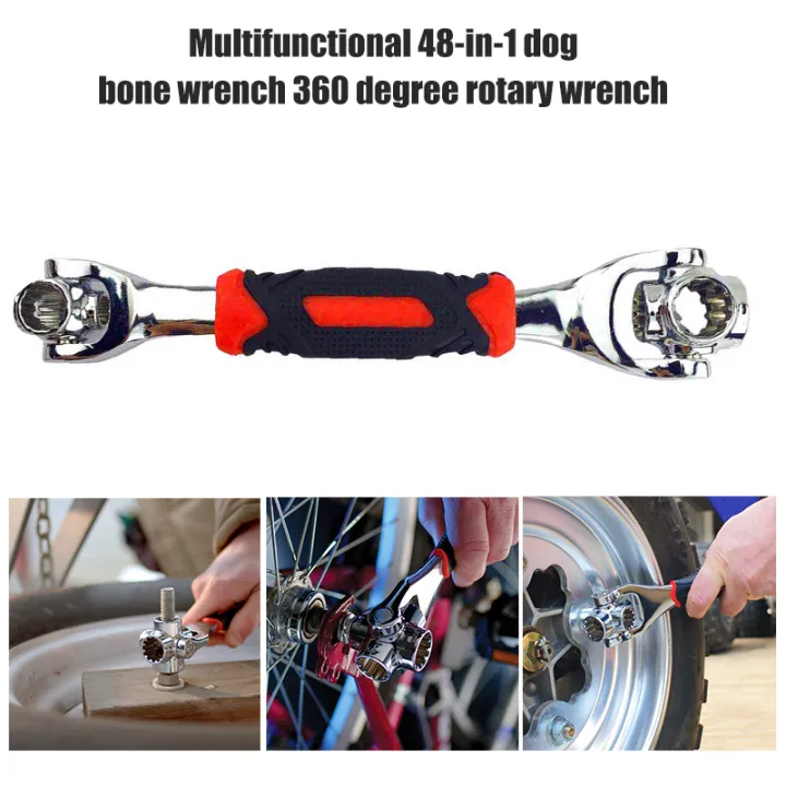 Universal 48 in 1 Multi-functional Wrench 360 Degree Rotary Automobile ...