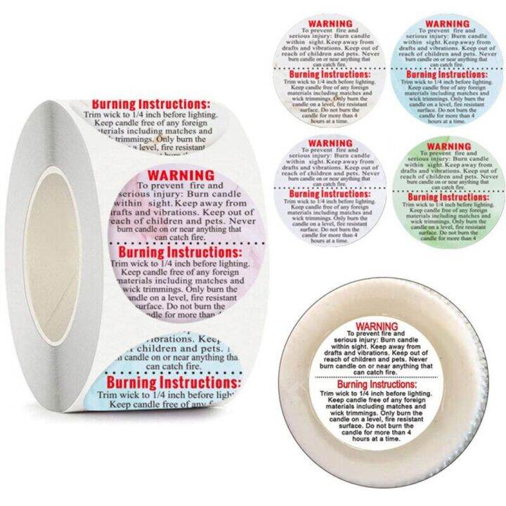 BGTCDC 500pcs Candlestick Decoration Black and White Warning Label ...