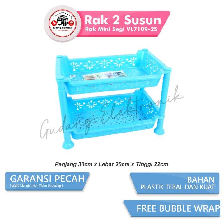 Rak Susun Plastik 2 Susun Rak Mini Segi Delta Ssn 2 VL7109-2S | Lazada ...