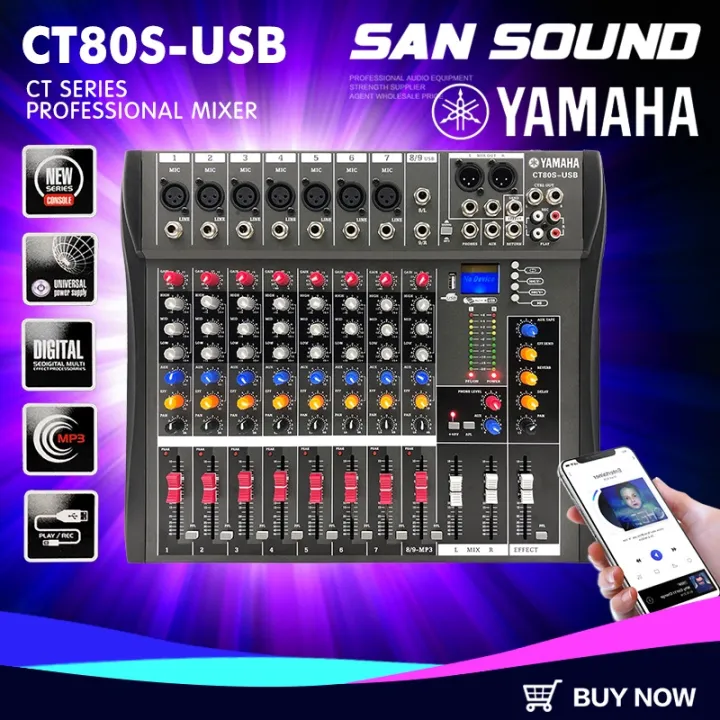 YAMAHA CT-80S Series Stereo Mixer 6812 Channel Bluetooth USB MP3 Audio ...