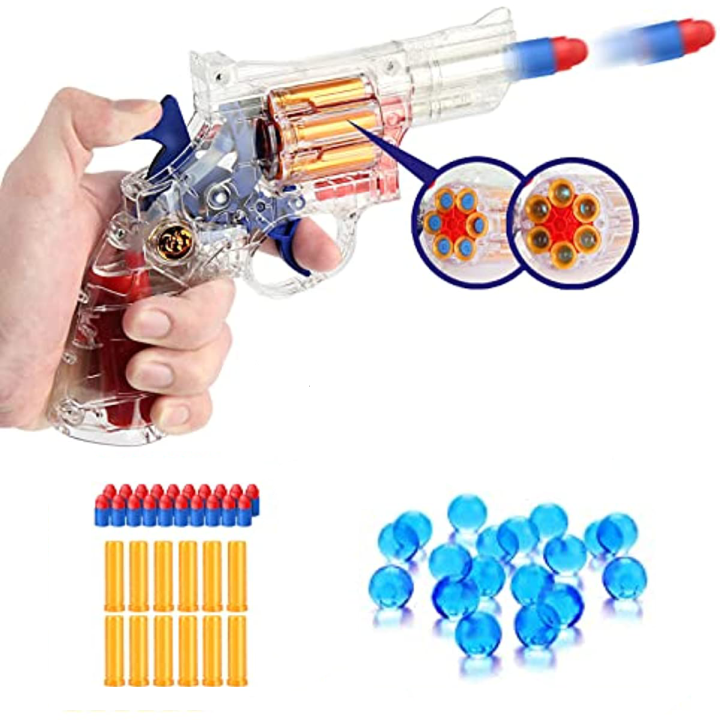 NERF Pellet Toy Revolver Baril Barilan Toys with Bala with Clear ...