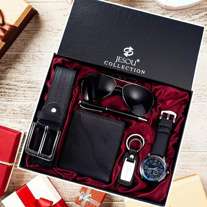 (1เซ็ท) นาฬิกา JESOU (ผ้ารองสีแดง) ชุดของขวัญหรูหรา เซ็ทนาฬิกา ผู้ชาย ...