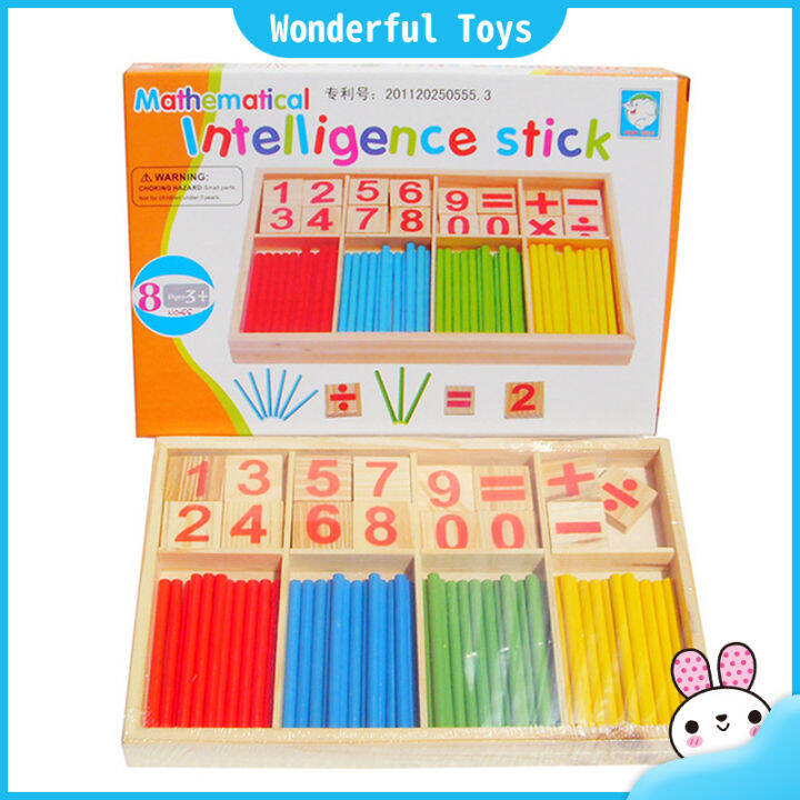【Ready Stock】Wooden Digital Stick Counting Game Color Number Box ...