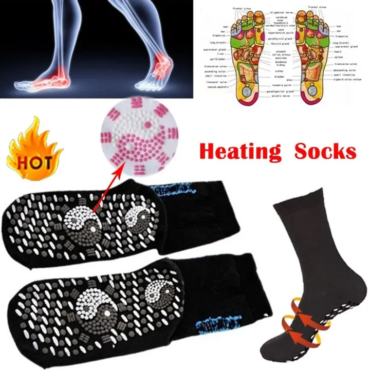 BTC3 1คู่4สีความร้อนอุ่น Relief ปวดเท้าดูแลเท้า Comfort บำบัดทำความร้อนด้วยตนเองถุงเท้า | Lazada ...