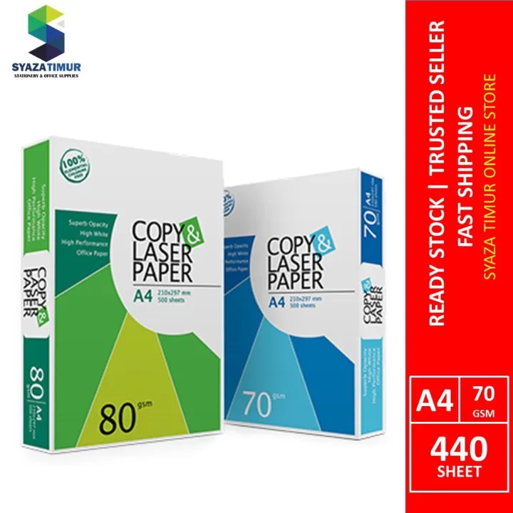 [ST-GR MY] Copy Laser 70GSM/80GSM 440's / Kertas A4 / Kertas Fotostat ...