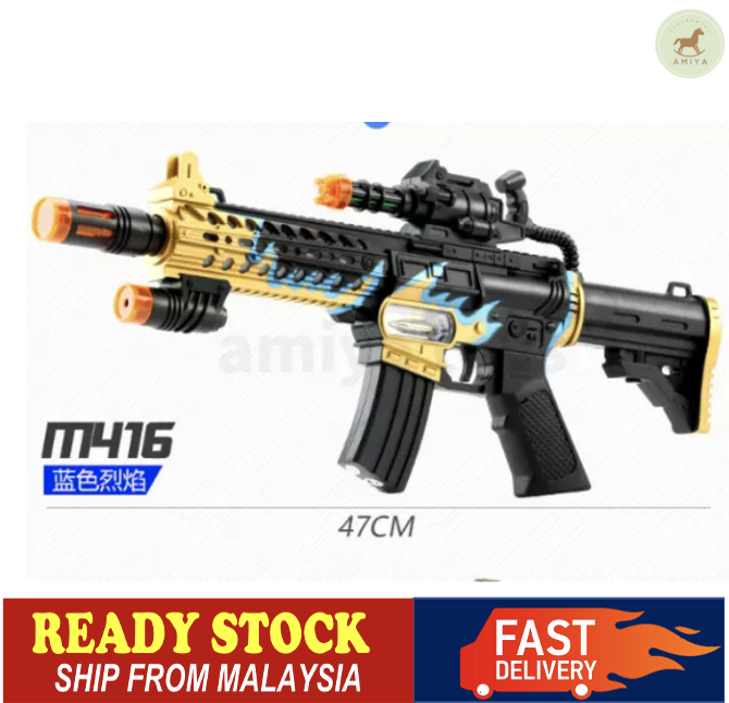 Toys Gun M416 Shooting Machine Gun Toy With Sound and Light Music ...
