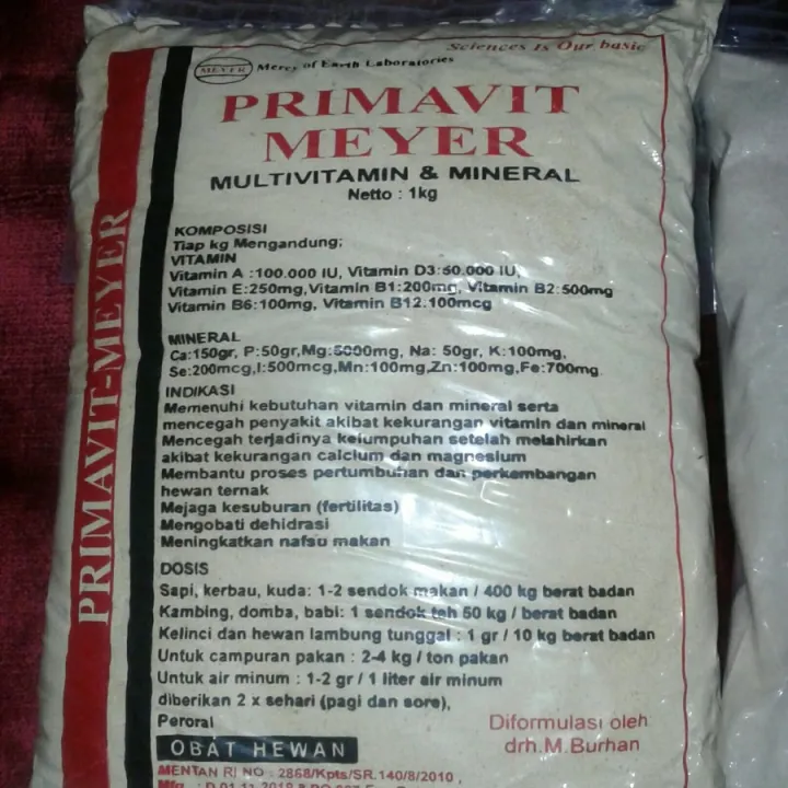 PRIMAVIT MEYER (MULTIVITAMIN & MINERAL untuk Hewan) Netto : 1 kg ...