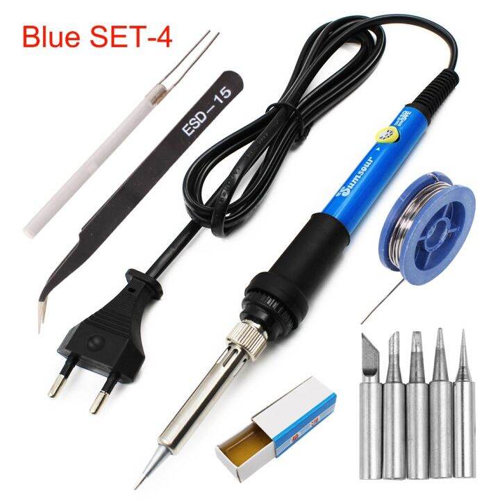 Electric Soldering Iron 110V / 220V 60W Temperature Adjustable Mini Handle Heat Pencil Solder ...
