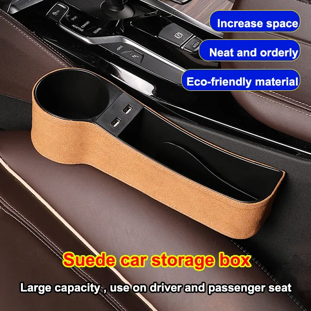 USB Charging Suede Car Storage Box | Lazada PH