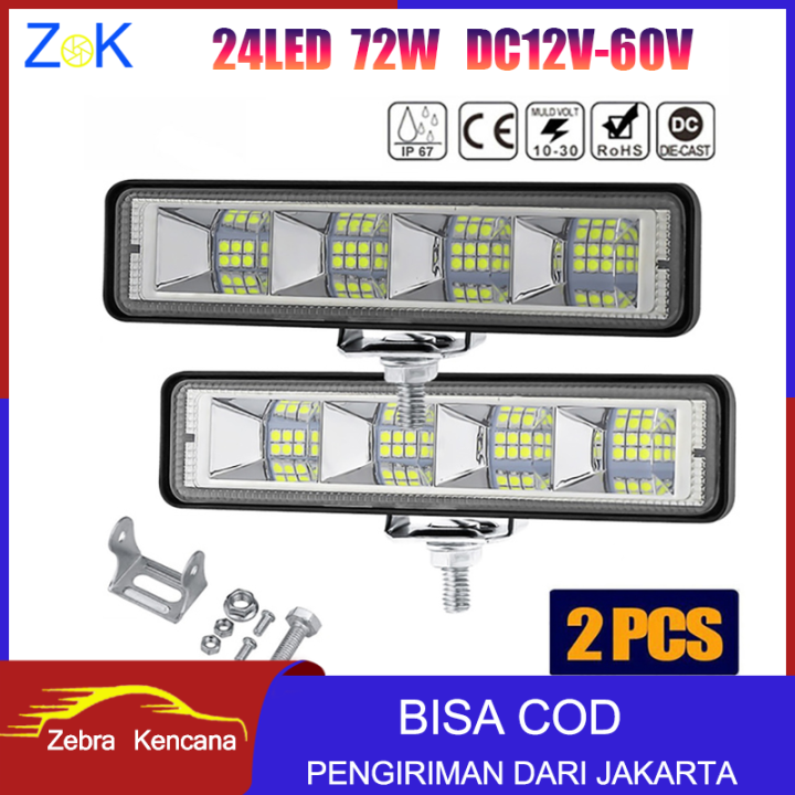 (Dikirim Dari Jakarta) 72W LED Bar Flood Light Mobil Kerja Lampu LED ...