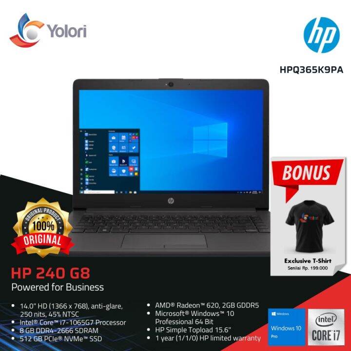 HP 240 G8 i7-1065G7 8GB/16GB 512GB AMD Radeon 620 2GB Windows 10 Pro ...