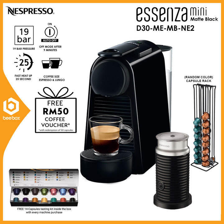 Nespresso D30-ME-BK-NE2 Essenza Mini Fully Automatic Capsule Espresso ...