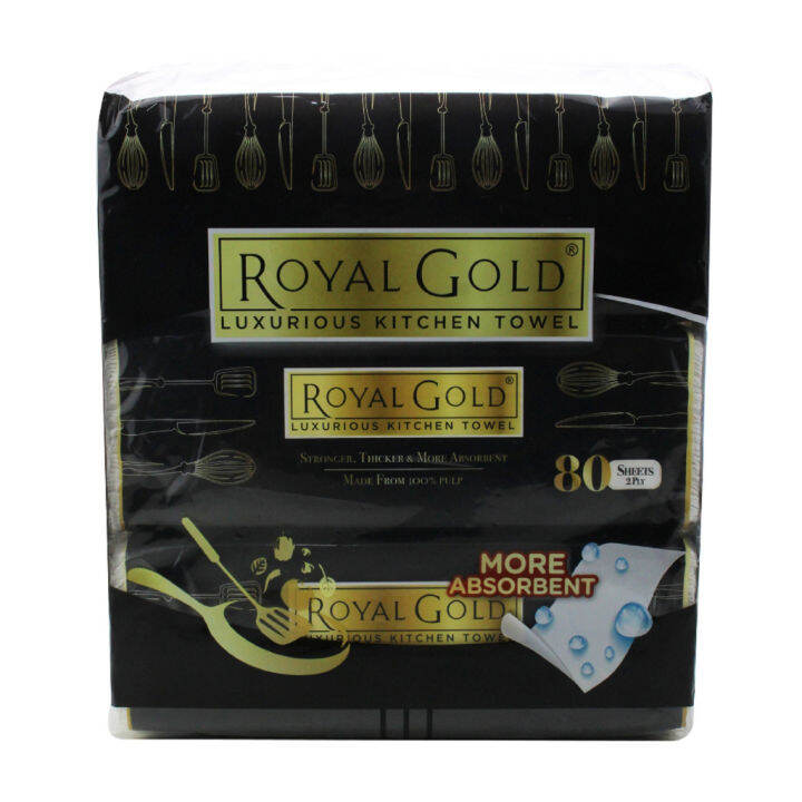 Royal Gold Kitchen Towel Soft Pack 2ply (3 x 80's) | Lazada