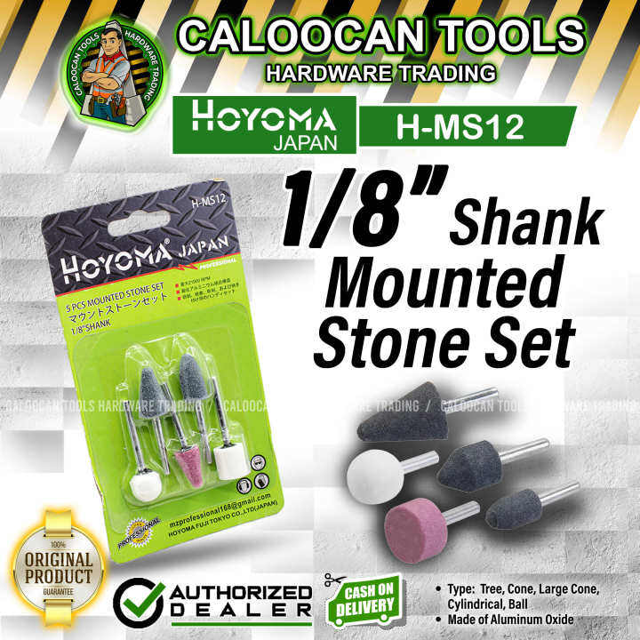 HOYOMA Japan H-MS12 5pcs 1/8" Shank Mounted Stone Set CALOOCAN TOOLS ...