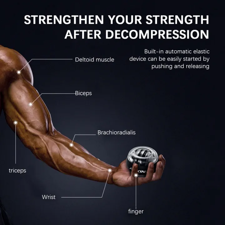 Athesoo Gyro Ball Gyroscope LED Wrist Ball Power Gym Training Exercise ...