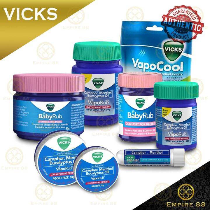 Vicks Vaporub / Baby Rub / Inhaler / Formula 44 Syrup 5g/10g/25g/50g ...