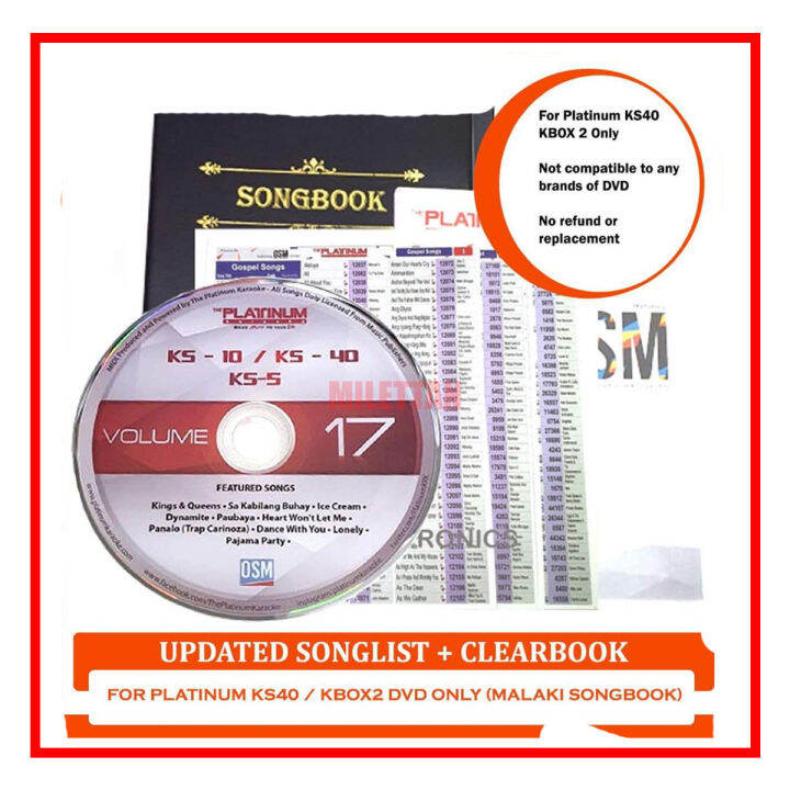 ORIGINAL PLATINUM COMPLETE PACKAGE UPDATED SONGBOOK / DISC FOR KBOX 2 VOL 18 | Lazada PH