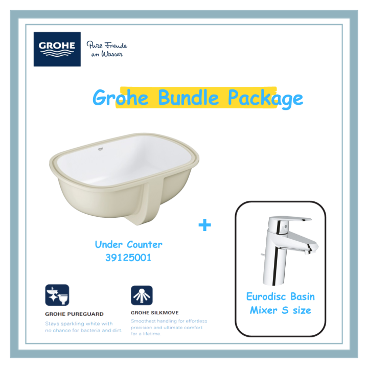 Grohe Eurosmart Under Counter Wash Basin + Grohe Eurodisc Cosmopolitan ...