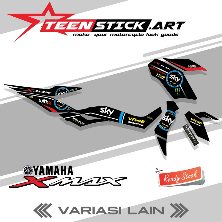 Striping XMAX 250 - Sticker Striping Variasi Hologram Chrome Vynil UV ...