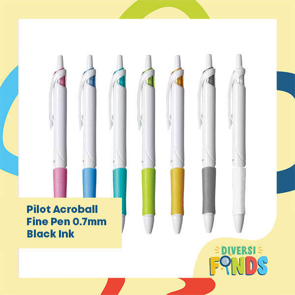 Pilot Acroball Pen Fine 0.5 and Extra Fine 0.7 in Black, Blue, Red ...