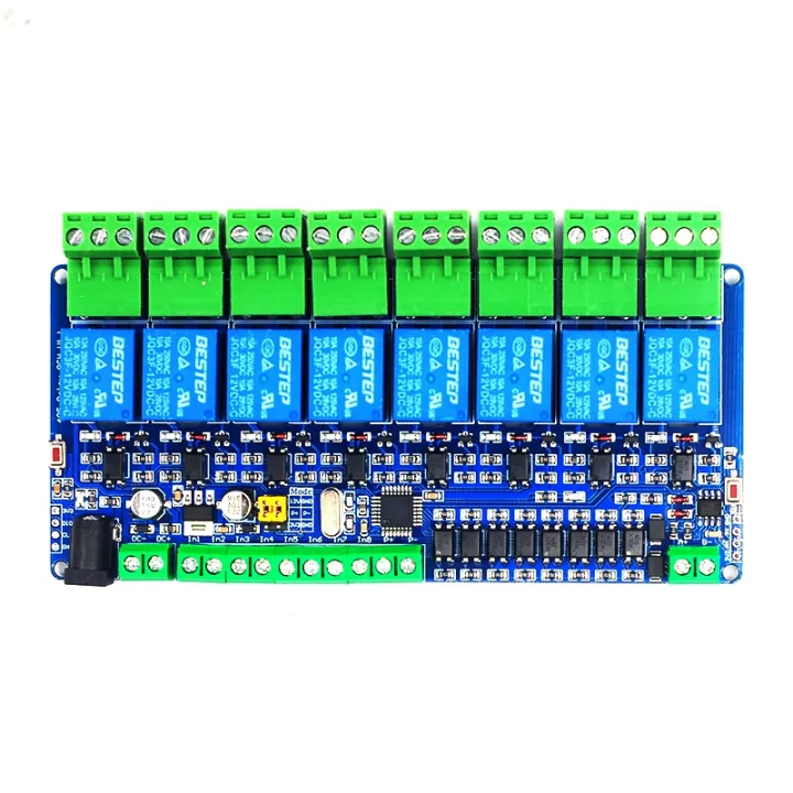 For Arduino RS485 Modbus-RTU 12V 8Bit Relay Module TTL 8-Channel Delay Switch Controller PLC ...