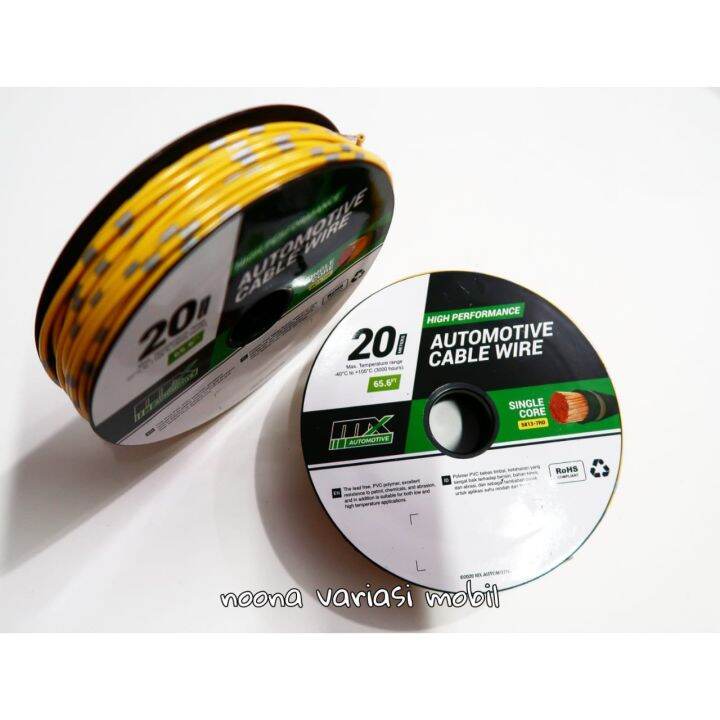 kabel bintik serabut kuning 20m MX AUTOMOTIVE original cable wire ...