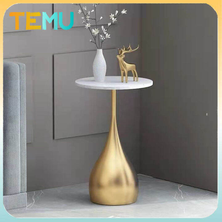 TEMU End Table Nordic Light Luxury Coffee Table Side Round Table Coffee ...
