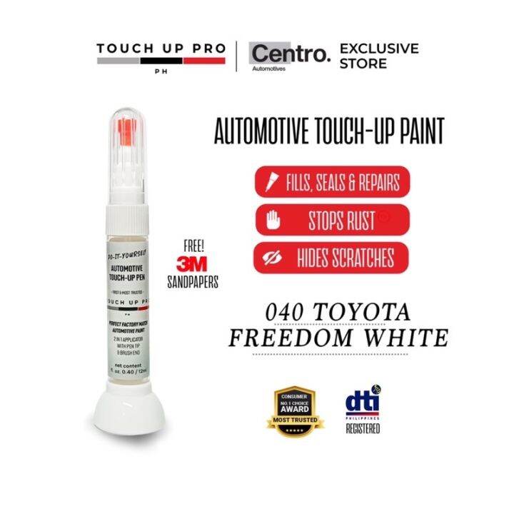 PRO TOYOTA 040 FREEDOM WHITE Touch Up Paint Scratch Remover Concealer ...