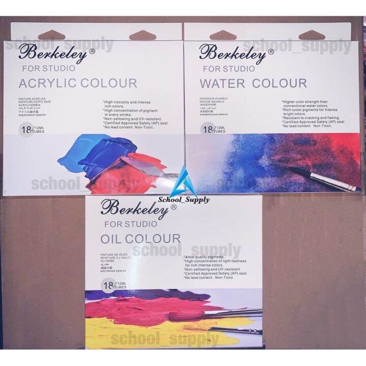 ♣Berkeley For Studio Acrylic Colour Water Colour Oil Colour Paint Set ...