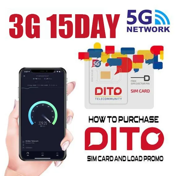 2021 NEW Original DITO 5G-LTE Tri-cut Sim Card- COD for Free (3GB 15DAY ...